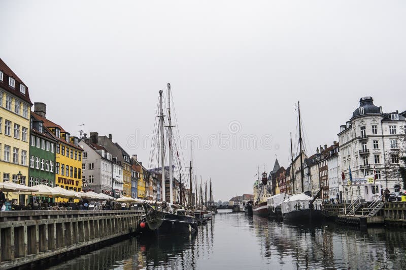 Nyhavn Harbour editorial image. Image of port, tourism - 55100005
