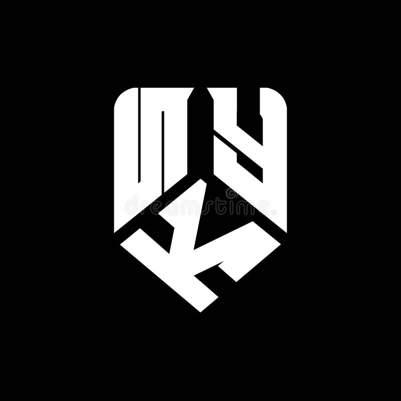 NYK Abstract Monogram Shield Logo Design on White Background. Stock ...