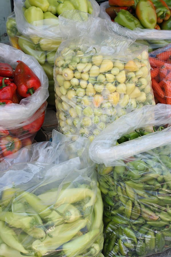 Nylon bags with vegetables stock image. Image of sharp - 7836389