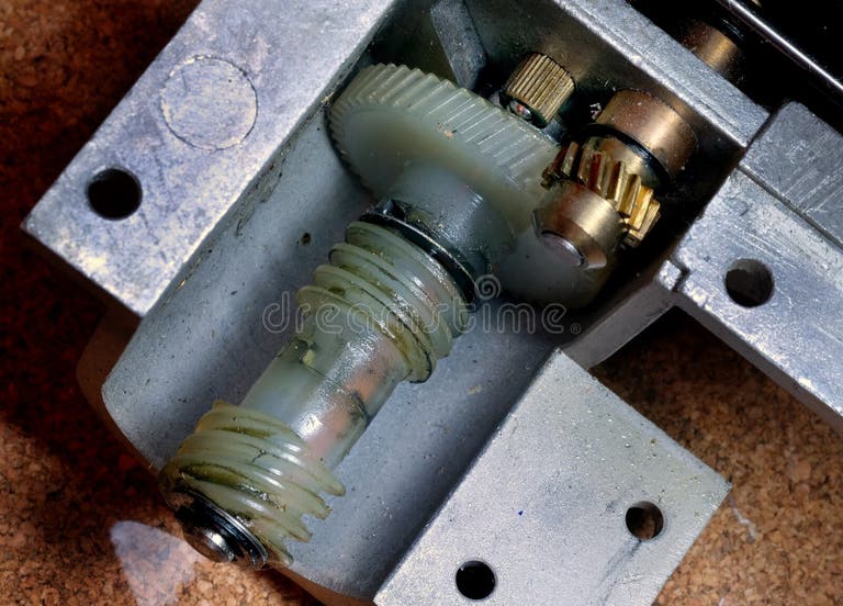 Nylon and Brass Cogs in Small Machine. Stock Photo - Image of ...