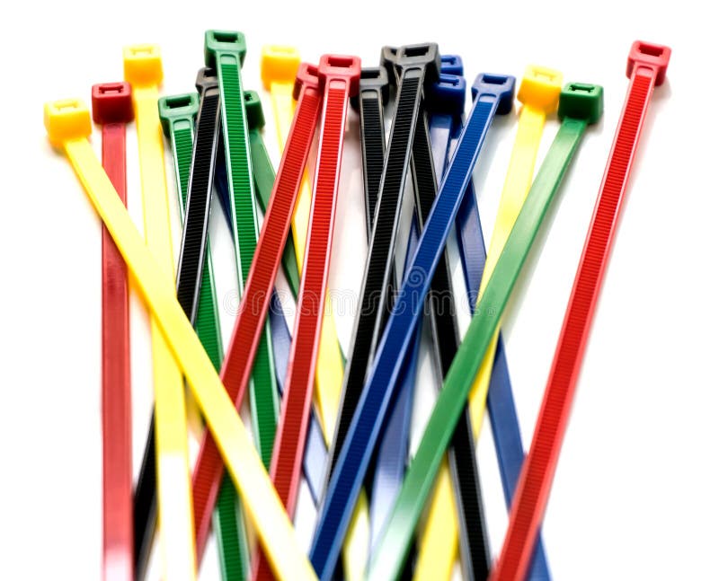 Cable ties isolated stock photo. Image of computer, colors - 103510162