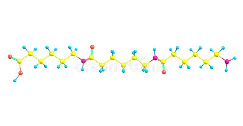 Nylon Molecular Structure Isolated on White Background Stock ...