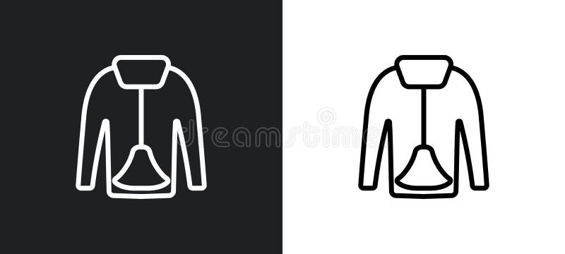 Nylon Jacket Outline Icon in White and Black Colors. Nylon Jacket Flat ...