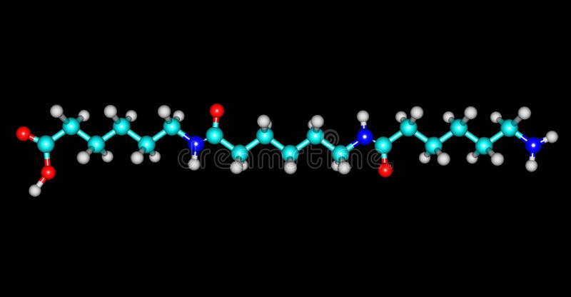 Nylon Molecular Structure Isolated On Black Background Stock ...