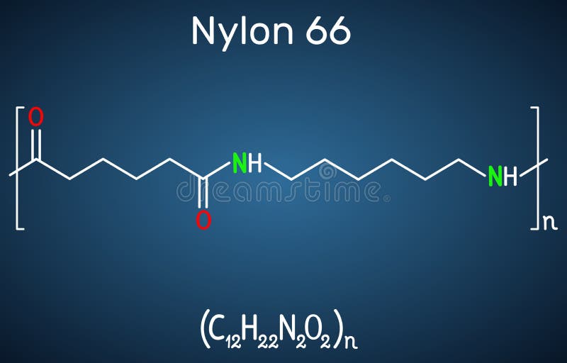 Nylon 66 or Nylon Molecule. it is Plastic Polymer. Structural Chemical ...
