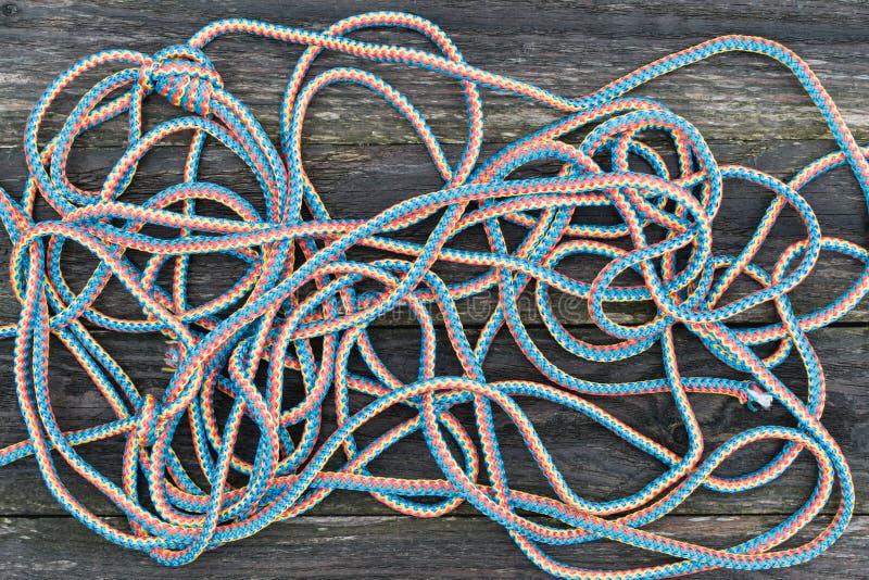Nylon Rope on a Decorative Wooden Background Stock Photo - Image of ...