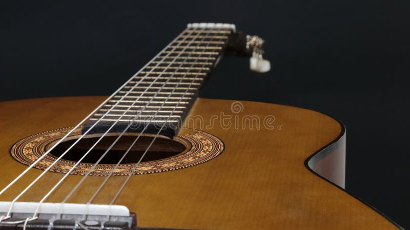 Nylon String Acoustic Guitar Detail Stock Image - Image of detail ...