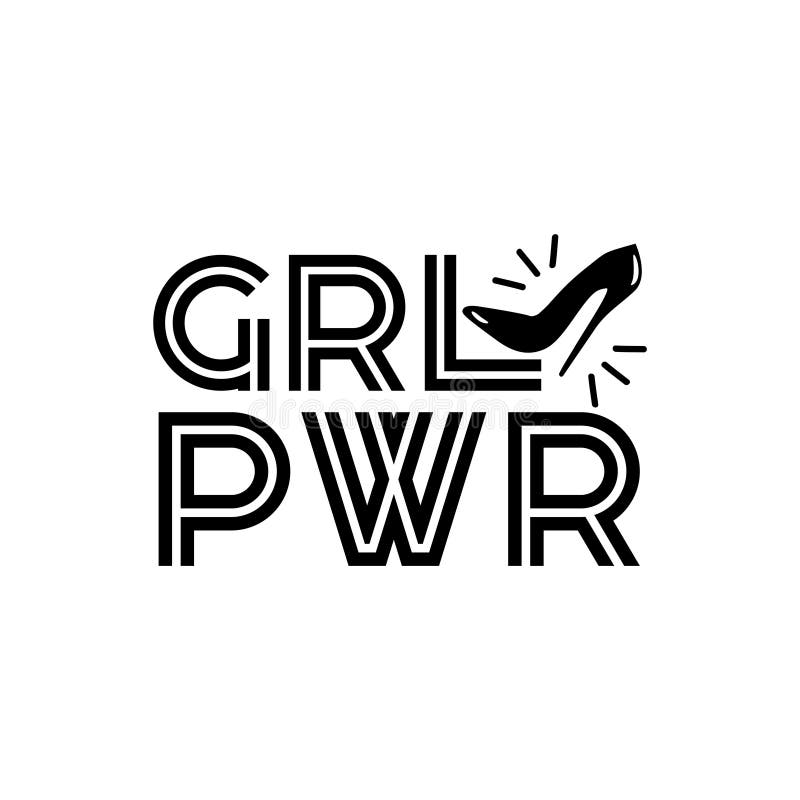 Girl Power Text with High Heel Shoe. Stock Vector - Illustration of ...