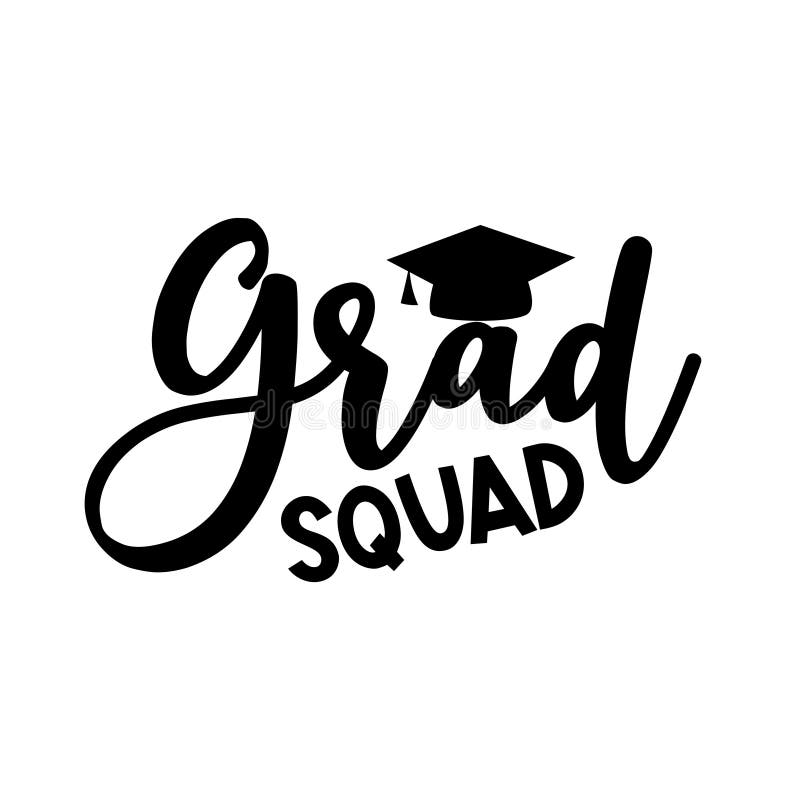 Grad Squad with Graduation Cap. Stock Vector - Illustration of ...
