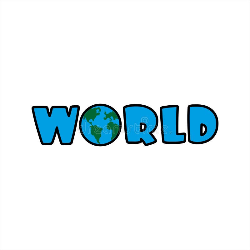 World Text with Earth Planet Stock Vector - Illustration of design ...