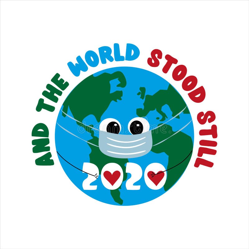 Earth Day 2020 Text with Earth Planet in Mask. Stock Vector ...