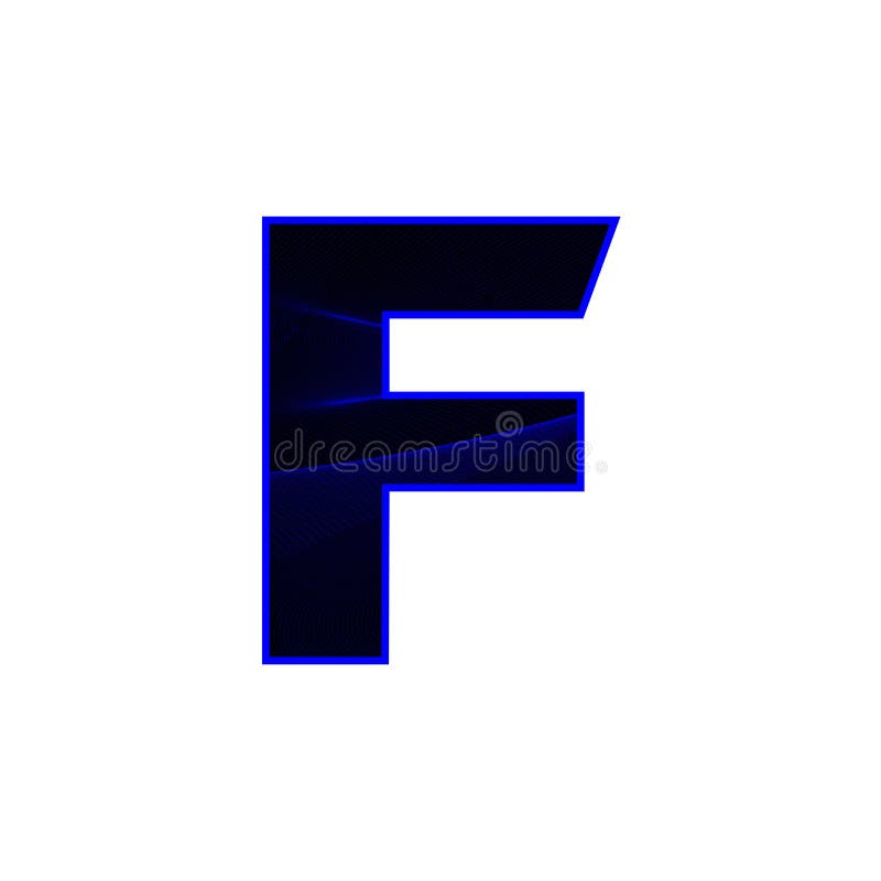Futuristic Letter F Vector Design Element Isolated on White Alphabet ...