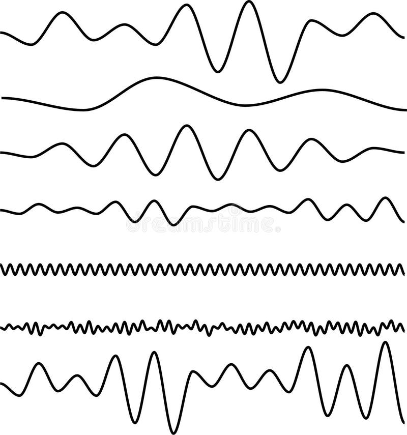 Random Shape Curved Lines Set Isolated Design Element Stock Vector ...