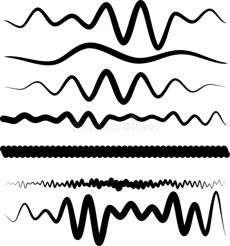 Random Shape Curved Lines Set Isolated Design Element Stock Vector ...