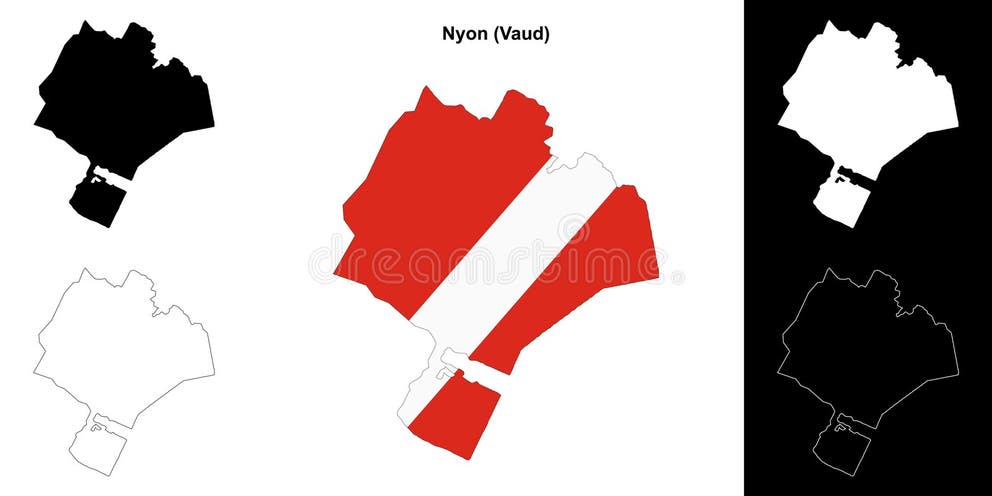Nyon outline map stock vector. Illustration of area - 335025577