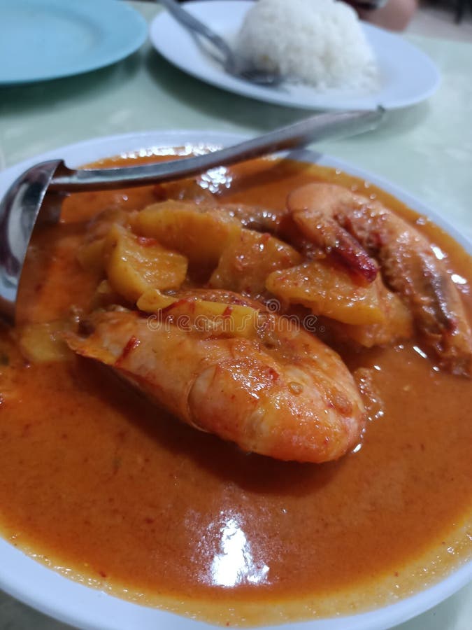 Nyonya Style Prawn. Curry Creamy Pineapple Gravy Stock Image - Image of ...