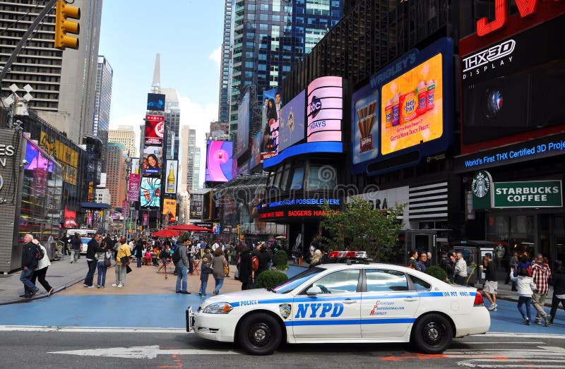 NYPD Police Car in Times Square Editorial Stock Image - Image of ...