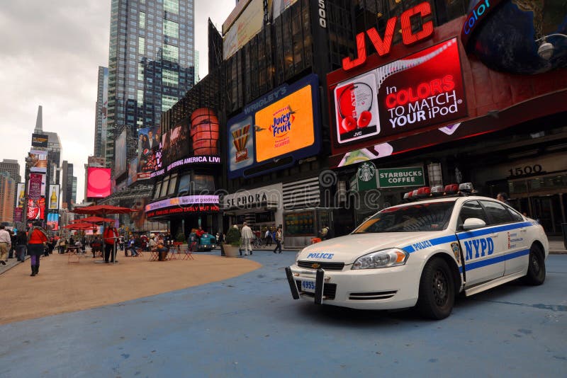NYPD Police Car in Times Square Editorial Stock Photo - Image of ...