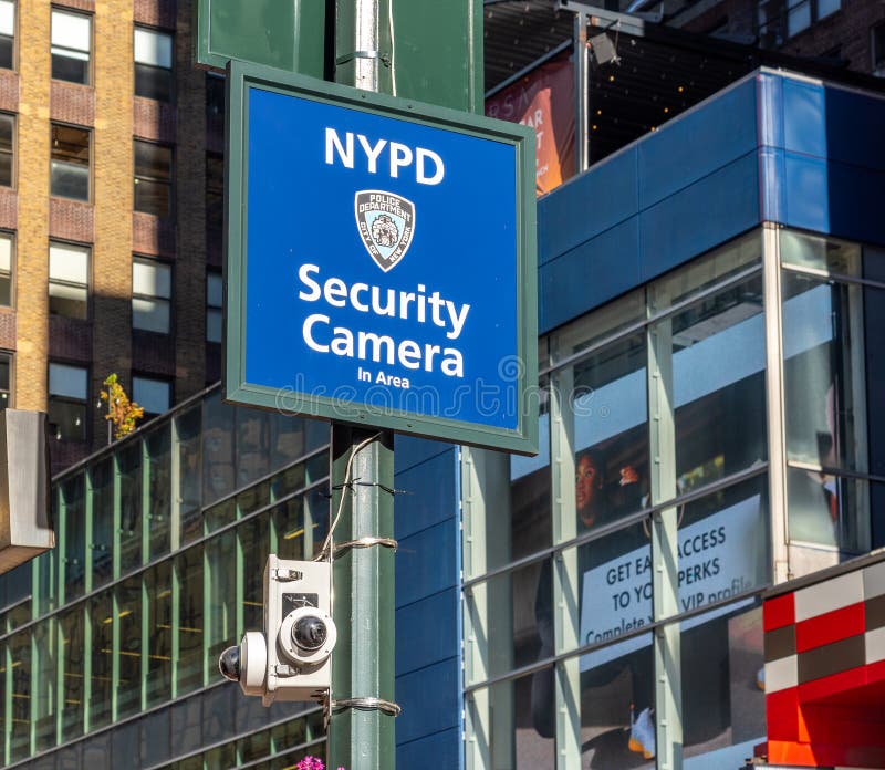 NYPD Security Camera in Midtown Manhattan Editorial Stock Photo - Image ...