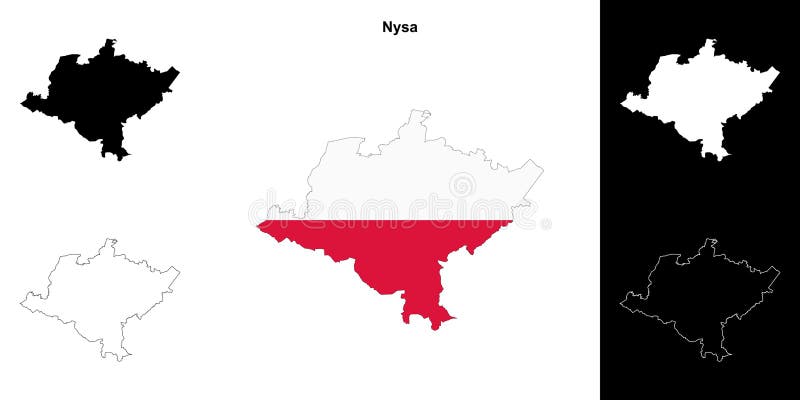 Nysa outline map stock vector. Illustration of border - 356920904