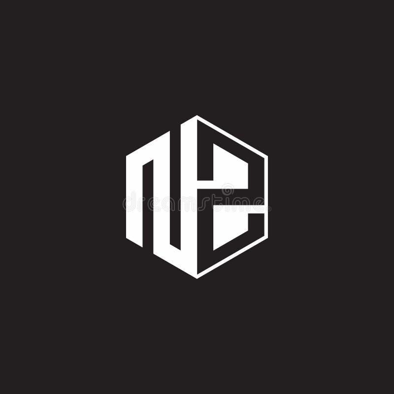 NZ Logo Monogram Hexagon with Black Background Negative Space Style ... NZ Logo Monogram Hexagon with Black Background Negative Space Style ...