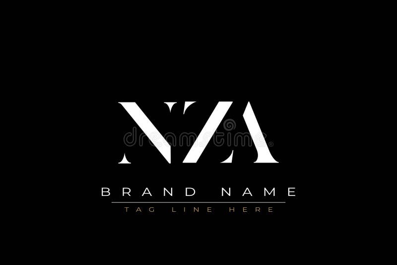 NZA Abstract Letter Logo Design Stock Vector - Illustration of ...