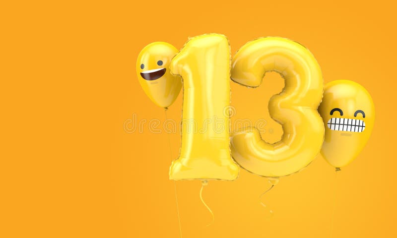 Número 13 Globo De Cumpleaños Con Los Globos De Los Rostros De Los ... Número 13 Globo De Cumpleaños Con Los Globos De Los Rostros De Los ...