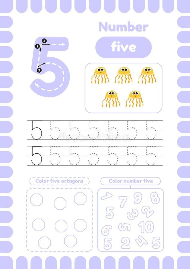Números De Seguimiento. Aprender El Número Cinco. Página Educativa Para ... Números De Seguimiento. Aprender El Número Cinco. Página Educativa Para ...