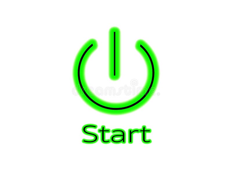 O ícone Do Poder Da Cor Verde, O Símbolo Do Poder E O Símbolo De Começo ...