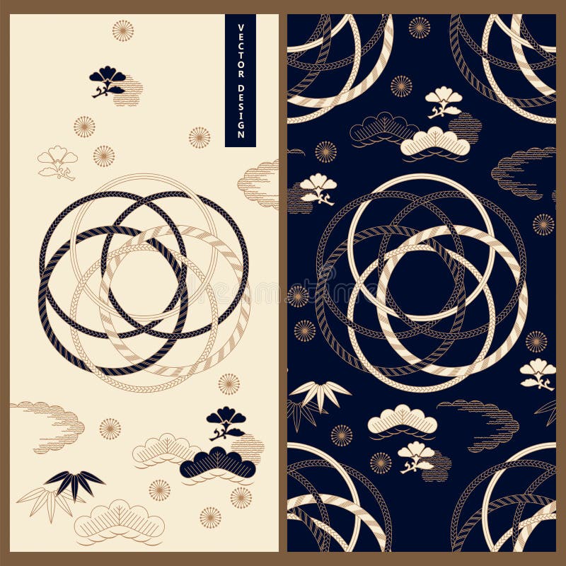 Vector Japanese Style Circle Logo Template Isolated on White Background ...