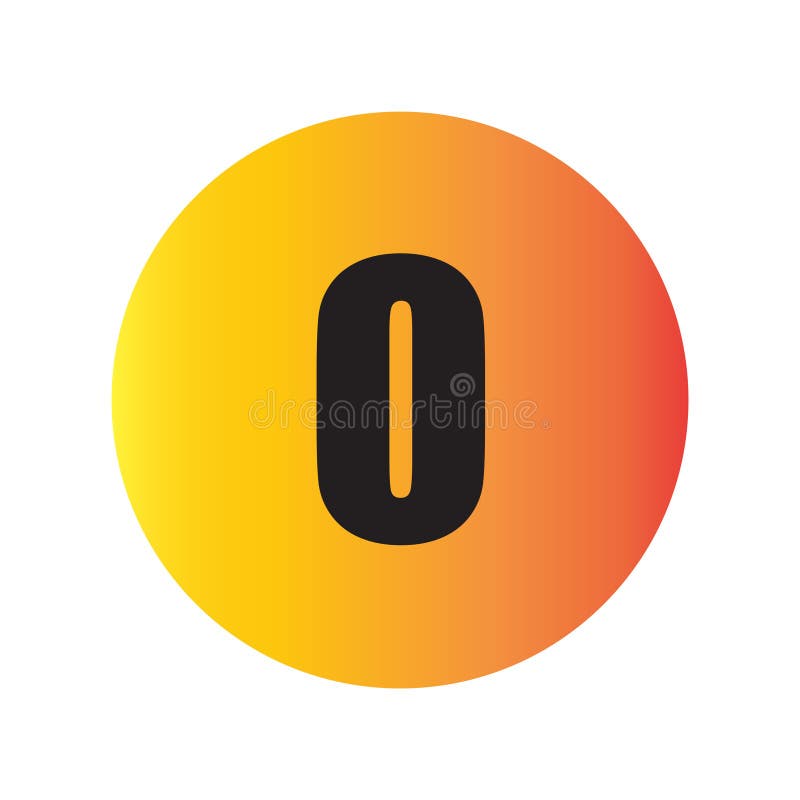 Letter O with Black Impact Font in Orange Gradation Circle Stock Vector ...