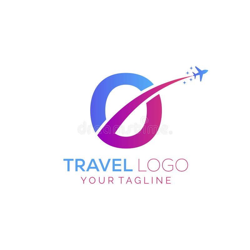 Letter O Travel Logo Design with Plane. Stock Vector - Illustration of ...