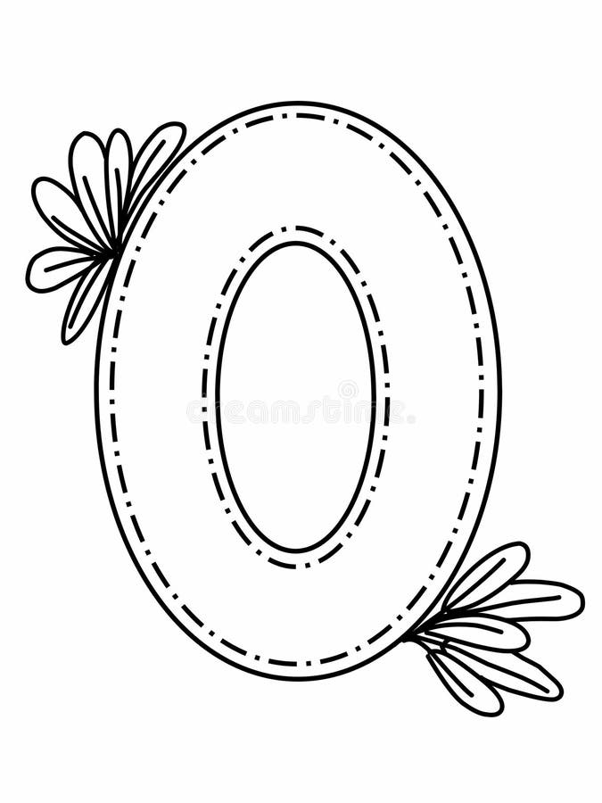 O Alphabet with Flower Decorative Element, Suitable for Educational ...
