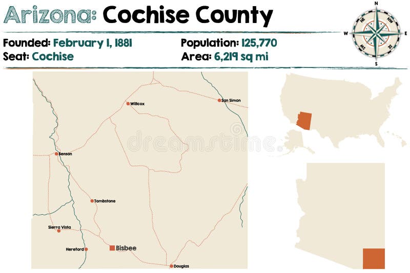 O Arizona: Cochise County ilustração do vetor. Ilustração de branco ...