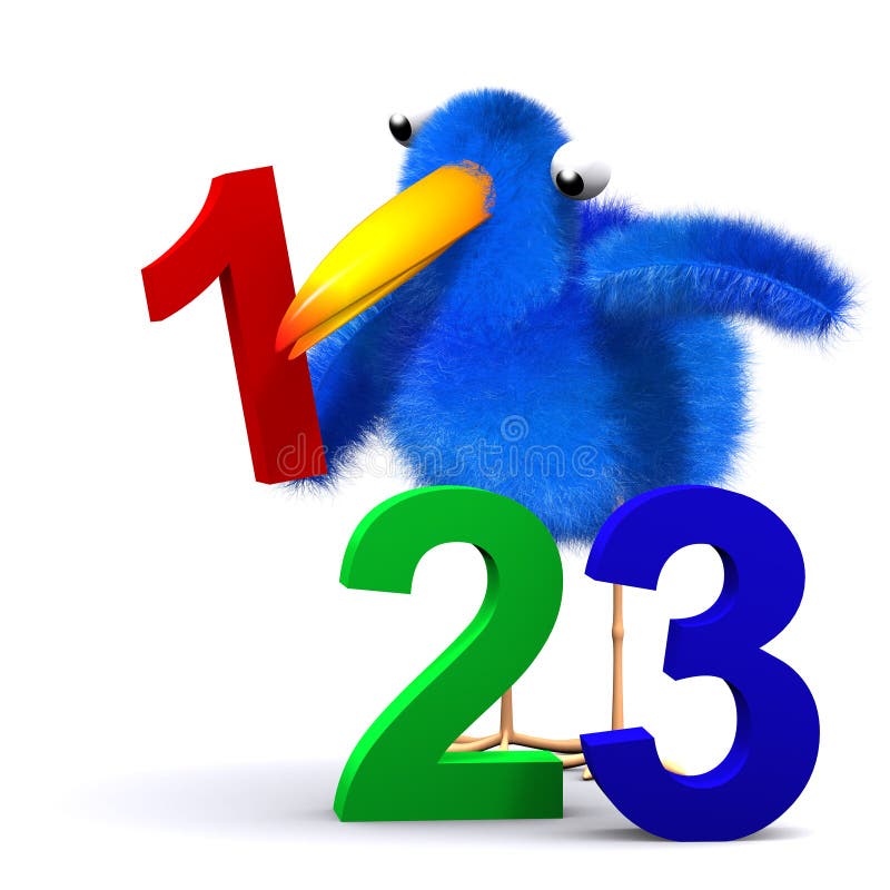 O Azulão-americano 3d Aprende Contar Ilustração Stock - Ilustração de ...