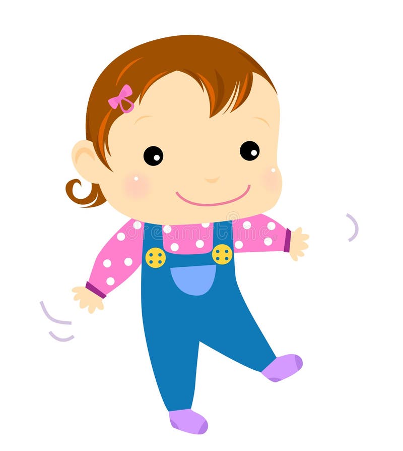 O Bebê Aprende Andar - Desenhos Animados Do Vetor Ilustração do Vetor ...