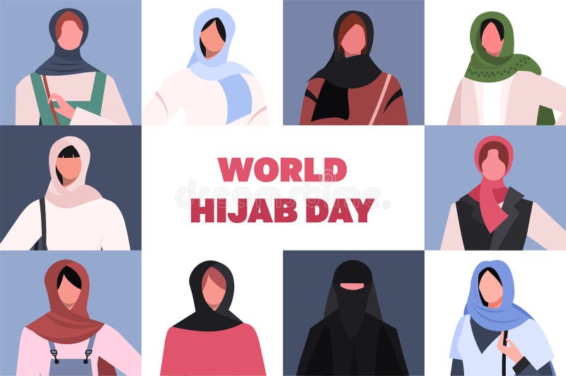 World hijab day. stock vector. Illustration of female - 267354919