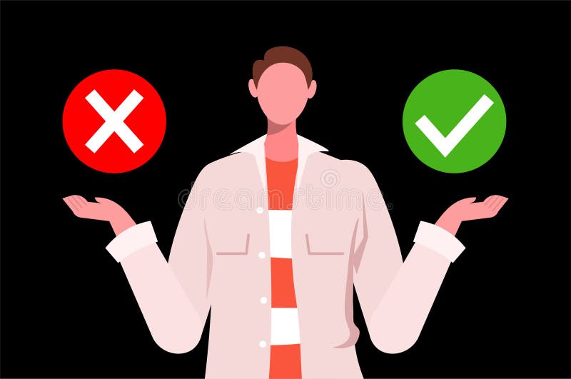 Businessman Choose between Yes or No Answers Stock Vector ...