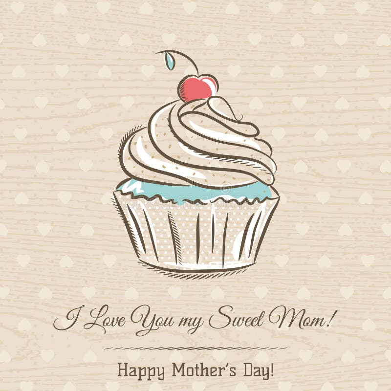 Quadro Do Vintage Com Queque Ilustração do Vetor - Ilustração de mola ...