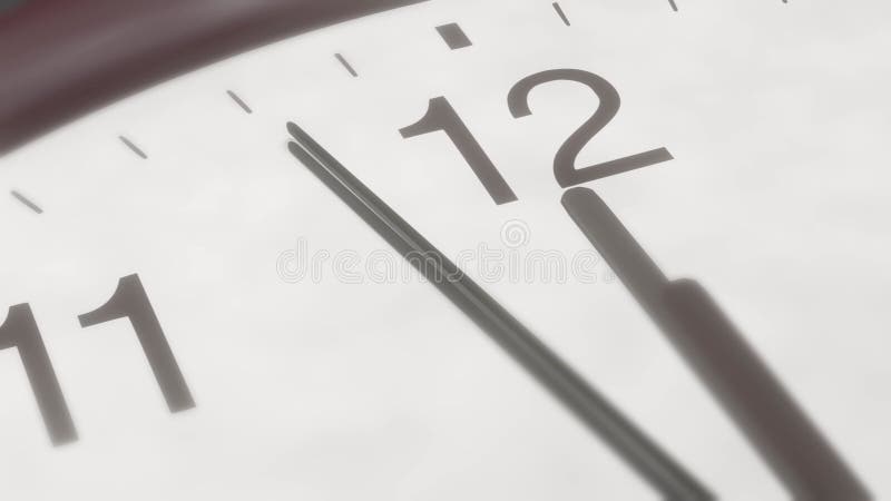 12 O Clock Concept 3D Animation, Time is Running Out Stock Video ...