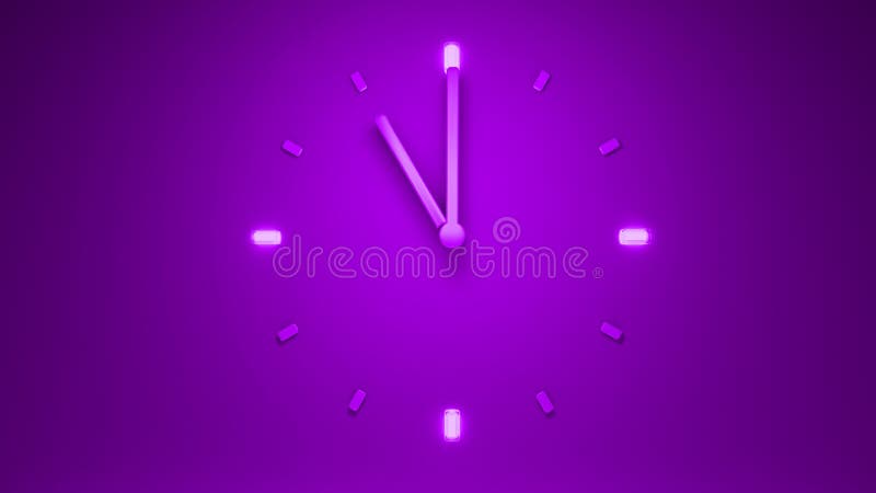 11 O Clock am Pm Backlit Purple Clock Time 3D Illustration 3D Rendering ...