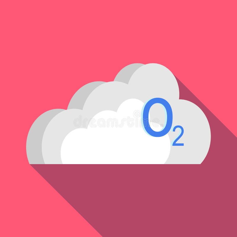 O2 Cloud Icon in Flat Style Stock Vector - Illustration of concept ...