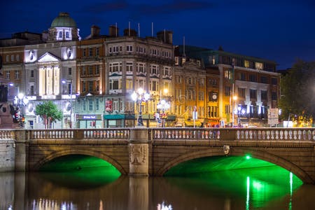 O Connell bridge - Dublin editorial photography. Image of colours ...