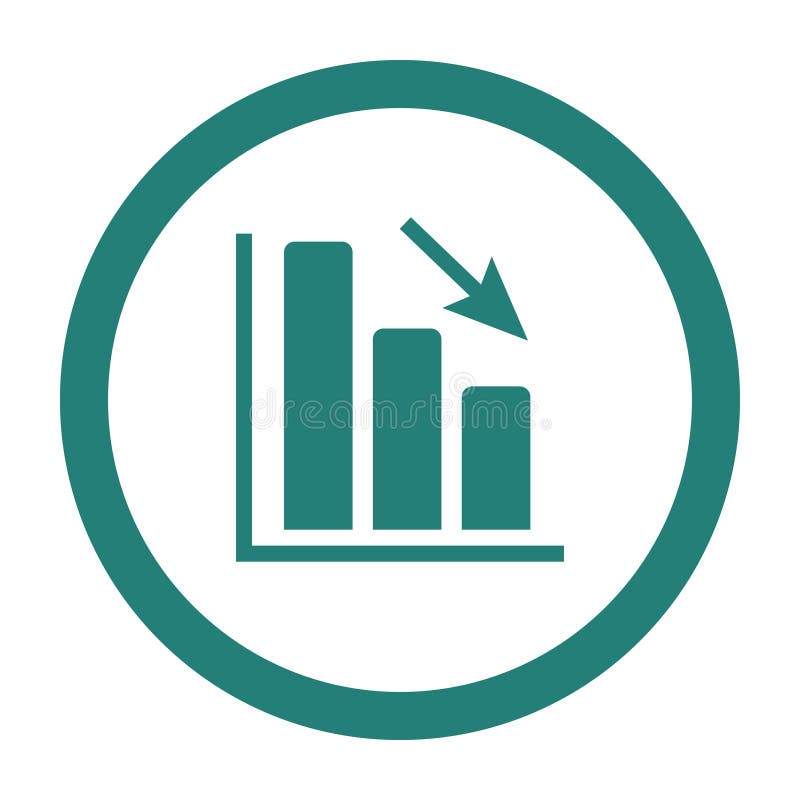 ícone De Redução De Custo. Análise De Gráfico Seta Para Baixo. Símbolo ...