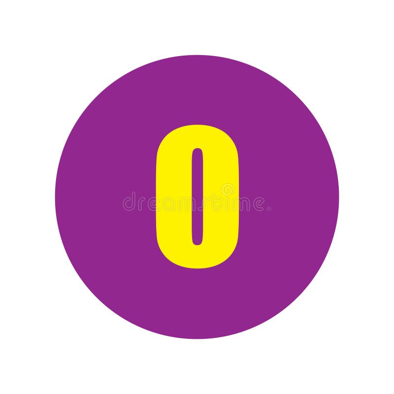 Letter O Logo Symbol with Yellow Impact Font in Purple Circle Stock ...