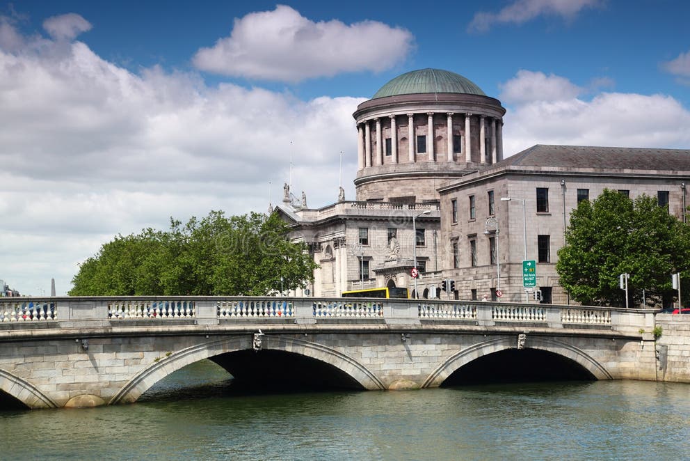 O Donovan Rossa Bridge and Four Courts Stock Photo - Image of high ...