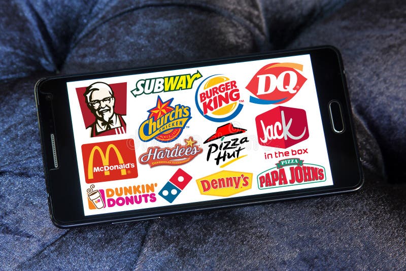 O Fast Food Isenta Tipos E Logotipos Foto de Stock Editorial - Imagem ...