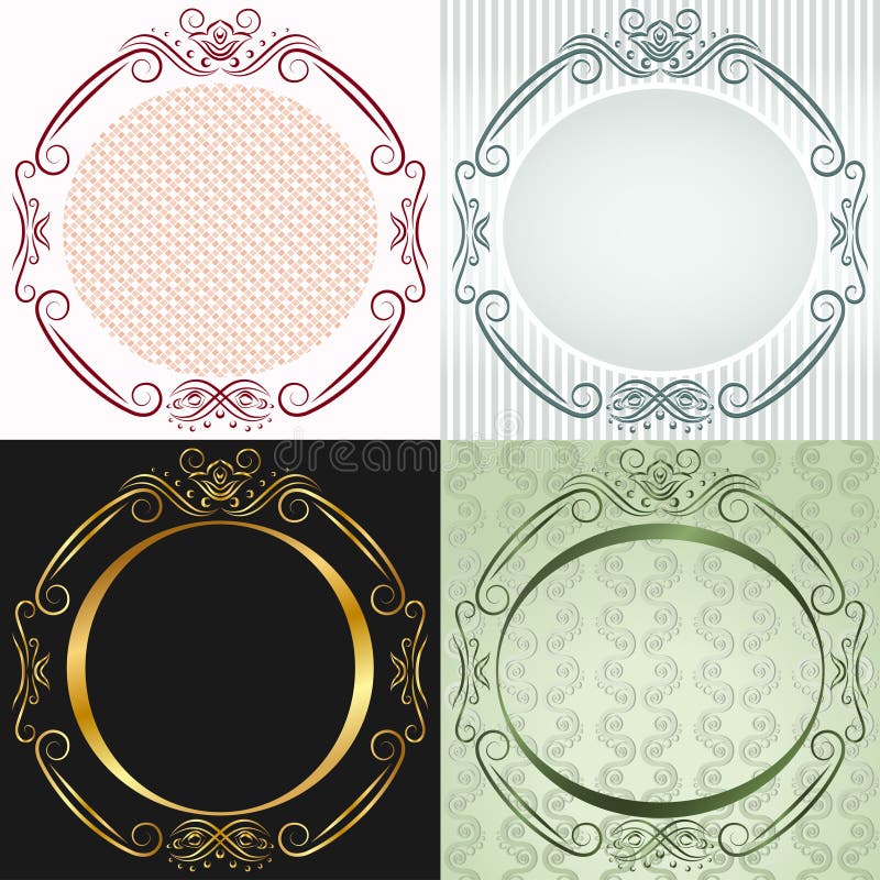 O Frame Redondo No Estilo Antigo Ilustração do Vetor - Ilustração de ...