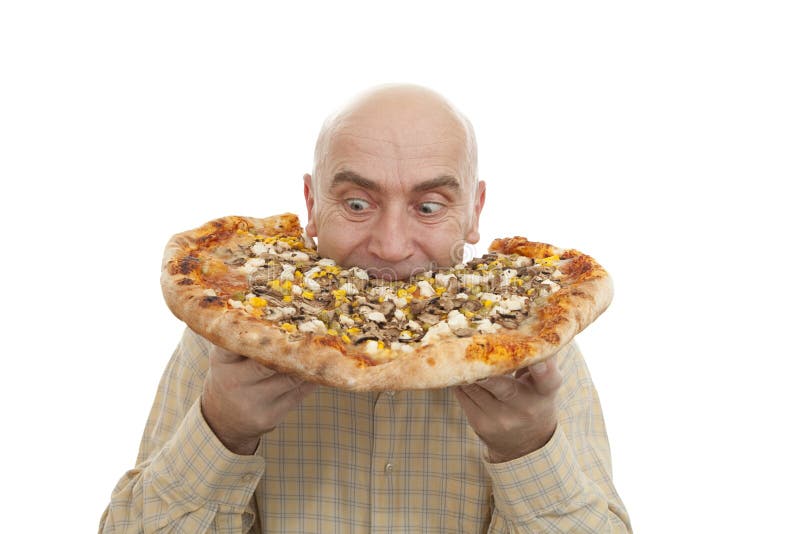 O homem come a pizza imagem de stock. Imagem de pessoa - 22065895