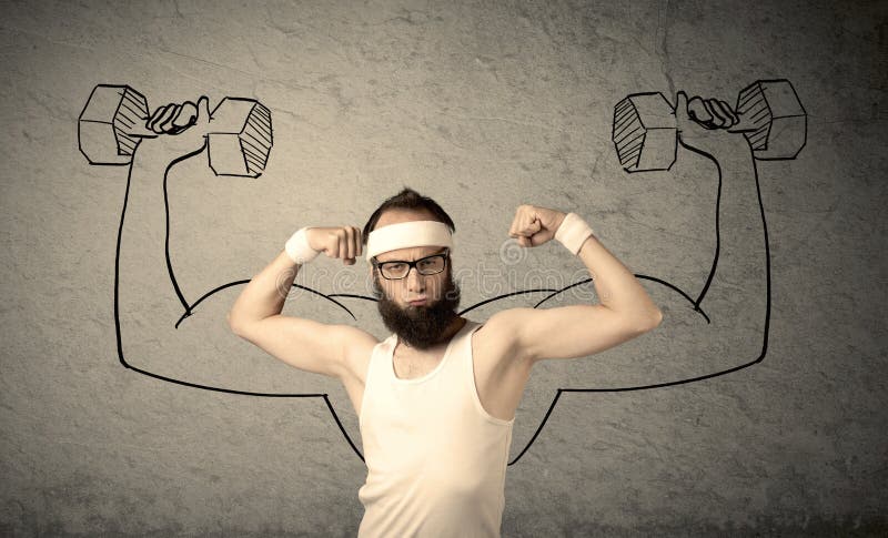 O Homem Magro Quer Ser Forte Imagem de Stock - Imagem de dieta ...